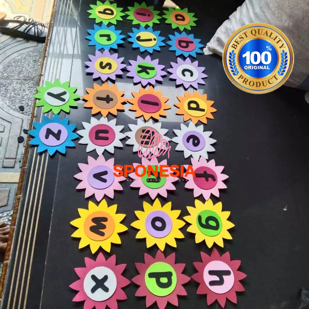 Jual Hiasan Dinding Kelas ABJAD a-z Bunga Matahari Peraga Edukasi Anak ...