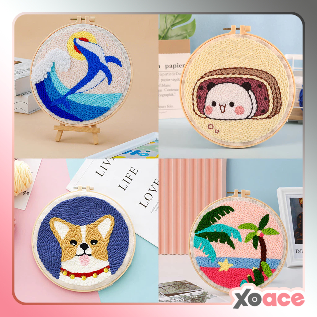 Jual Punch Needle Kit Set Paket DIY Sulam Menyulam Embroidery Big Punch ...