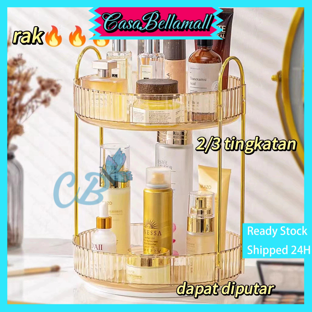 Jual Termurah-COD Rak Makeup Gold / STR / Rak Gold / Sea Lazy Rak ...
