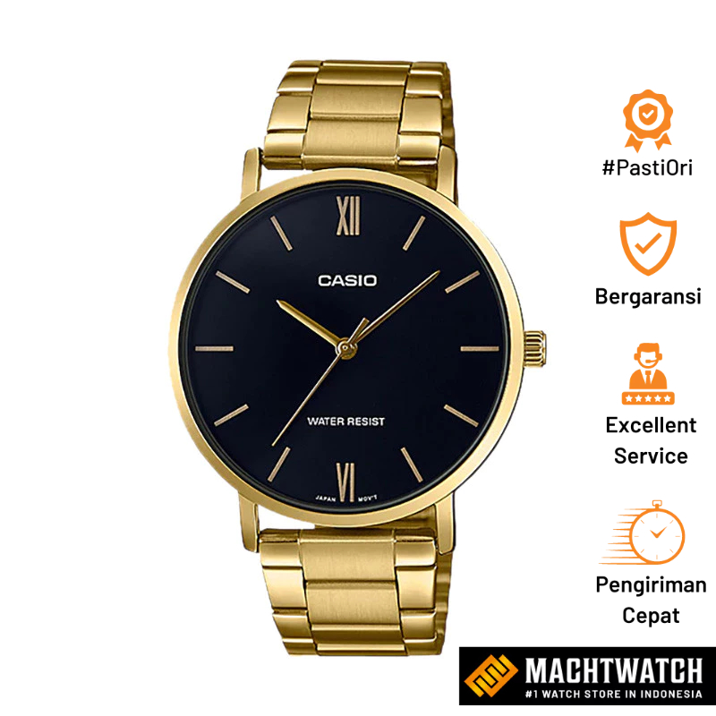 Jual [PROMO GLEDEK] Jam Tangan Pria Casio General MTP-VT01G-1BUDF Black ...