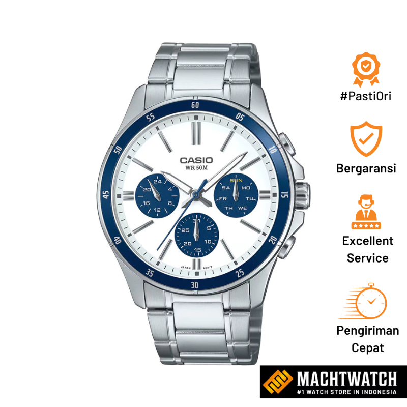 Jual Jam Tangan Pria Casio General MTP-1374D-7A2VDF MTP1374 MTP-1374D Enticer Dual Tone Dial ...