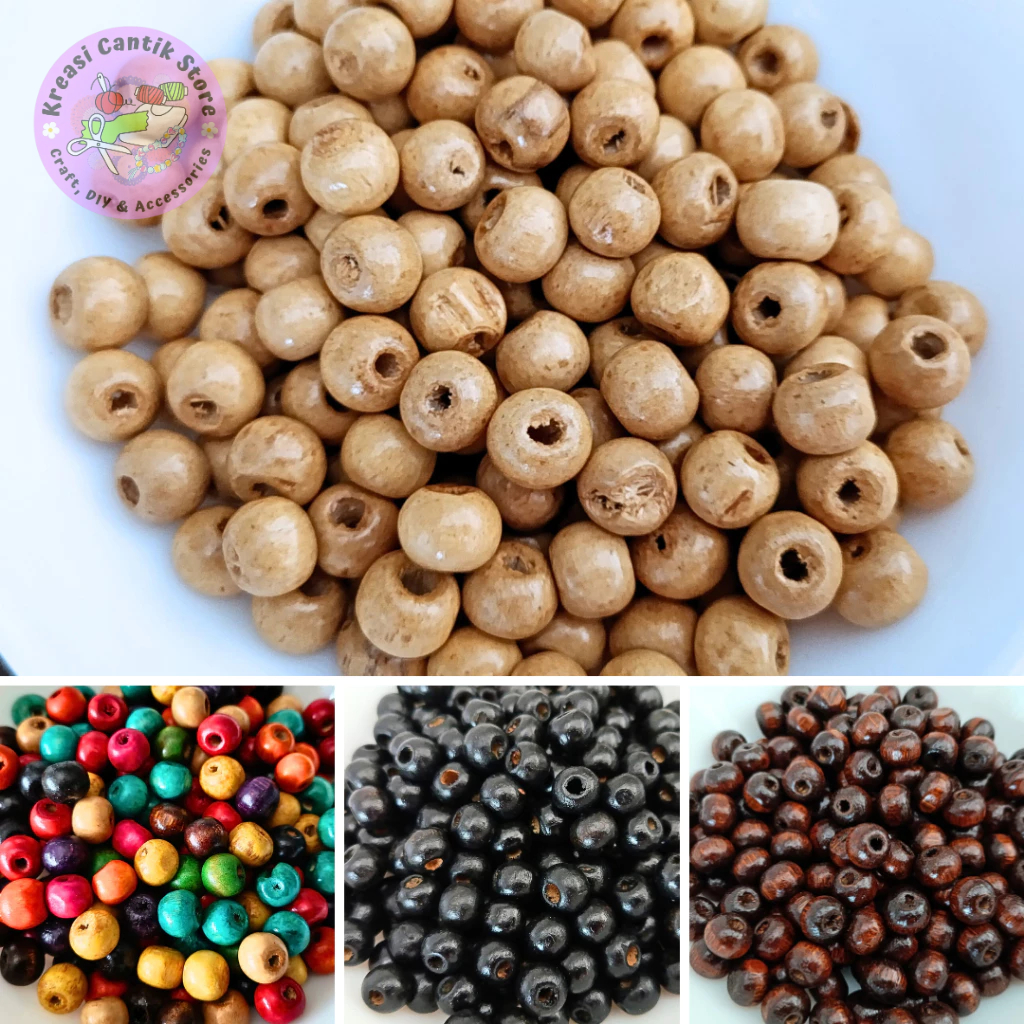 Jual Manik Kayu Bulat Polos 8mm Warna-Warni – Bahan Craft, Aksesoris ...