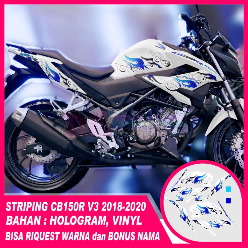Jual Striping Hologram CB150R V3 Motif Api Putih Tahun 2018 - 2020 ...