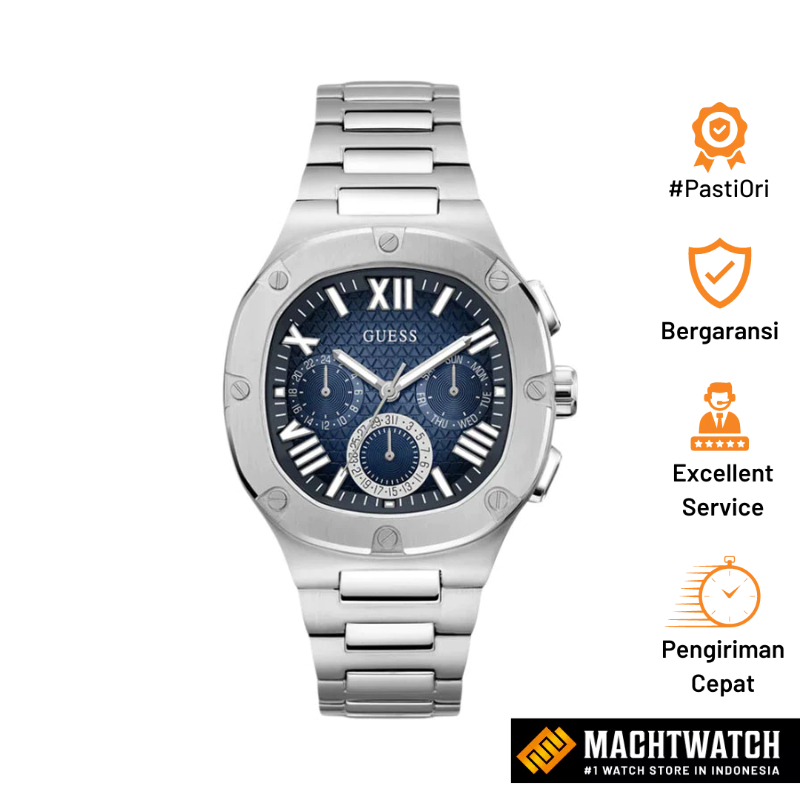 Jual Jam Tangan Pria Guess Headline GW0572G1 Men Blue Dial Stainless ...