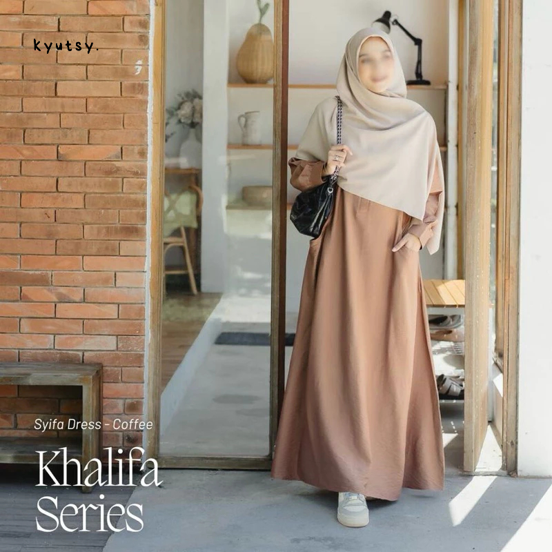 Jual Elmina Syifa Dress Gamis Terbaru 2025 Simple Minimalis Raya ...