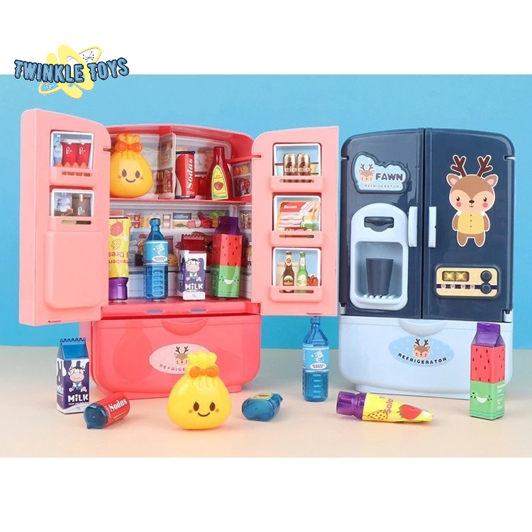 Jual Mainan Kulkas Simulasi Dengan Pintu Ganda Dan Peralatan Kecil ...