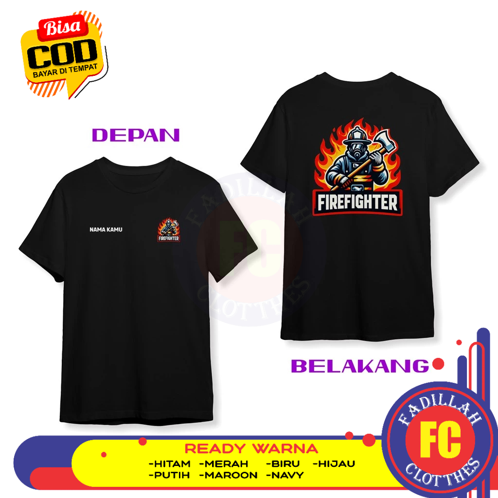 Jual Baju Kaos Pemadam Kebakaran FireFigter Api Manyala Bawa Kapak ...