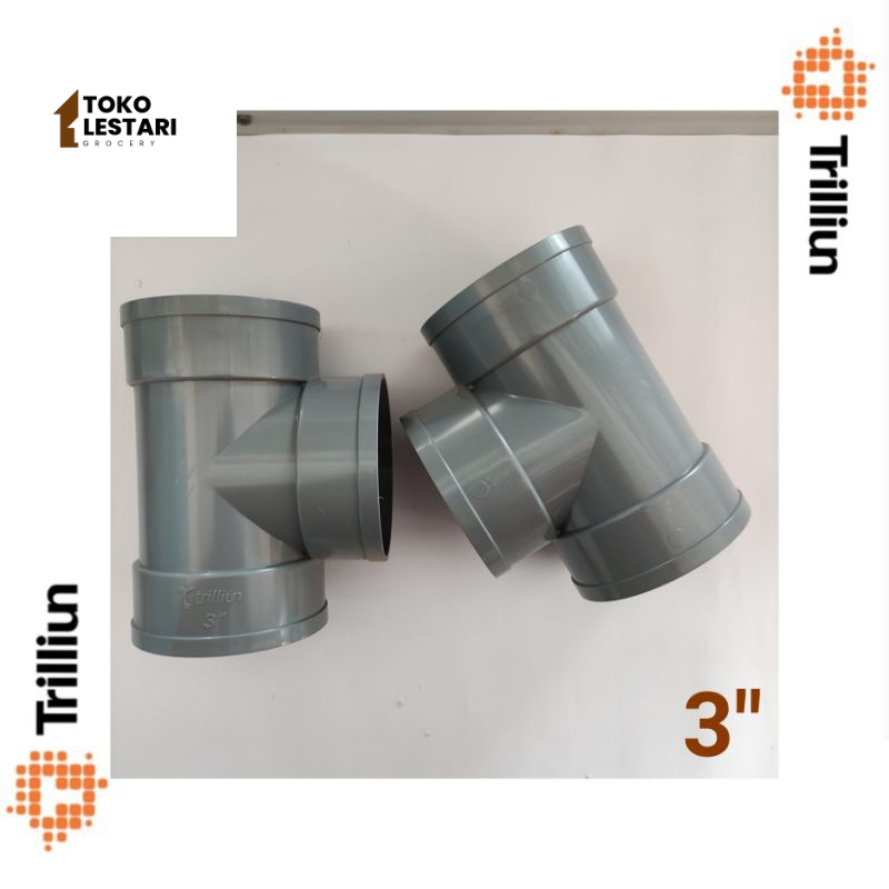 Jual Tee 3 inchi Trilliun T cabang tiga sambungan paralon pipa pvc | Shopee Indonesia