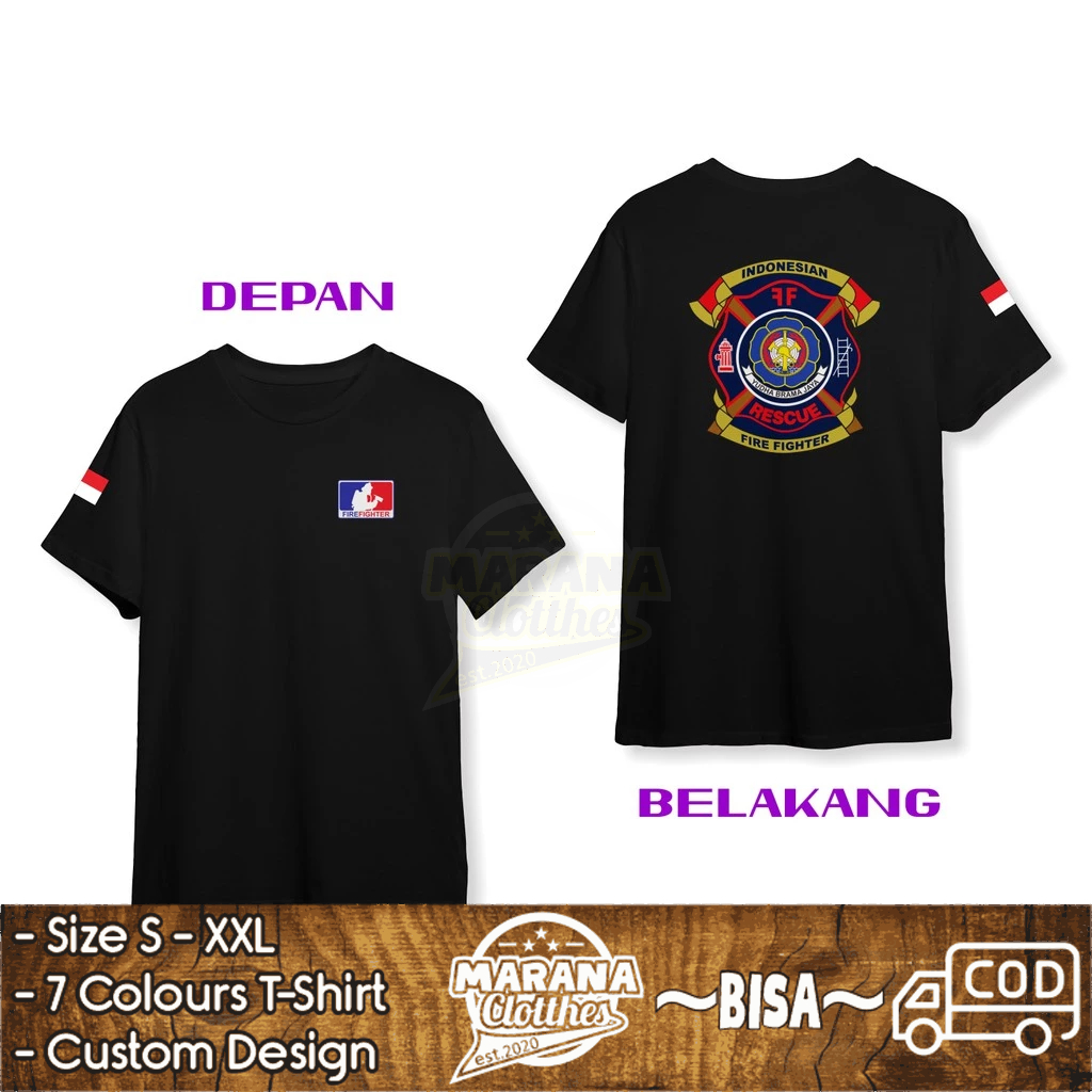 Jual Kaos Pemadam Kebakaran DAMKAR Indonesian Fire Fighter Rescue Baju ...