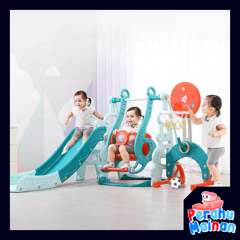 Jual Mainan Perosotan Anak Ayunan Lengkap 6in1 Rocket Slide Dengan ...