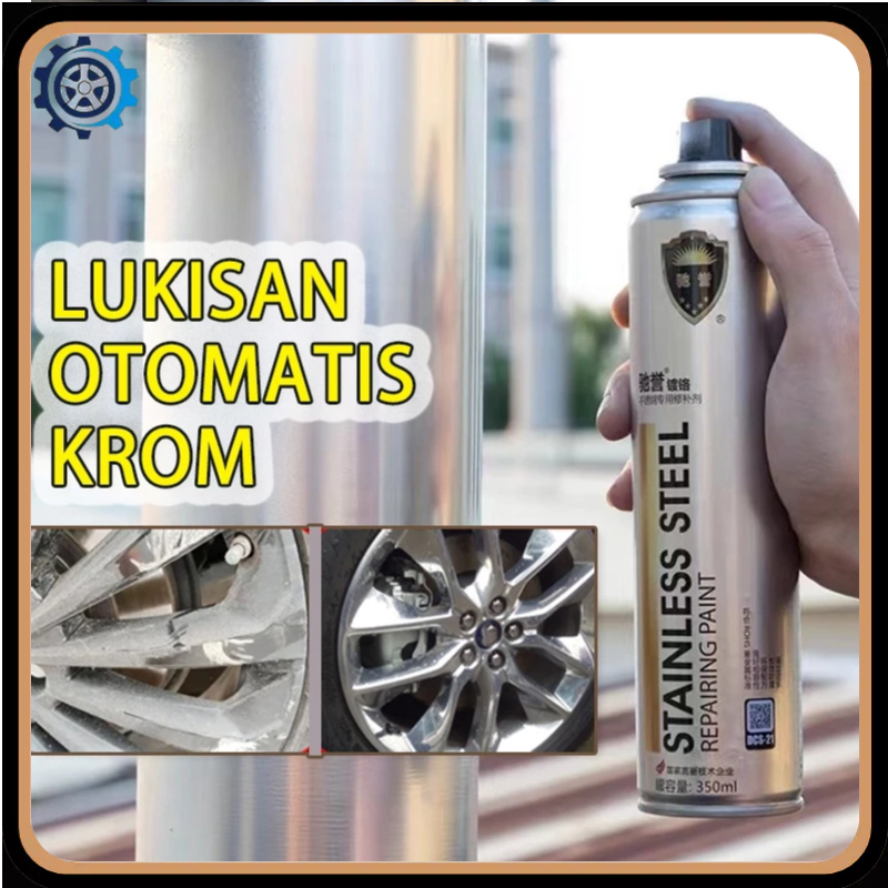 Jual 350ML Cat Semprot Chrome Cat Logam Otomotif Baja Tahan Karat ...