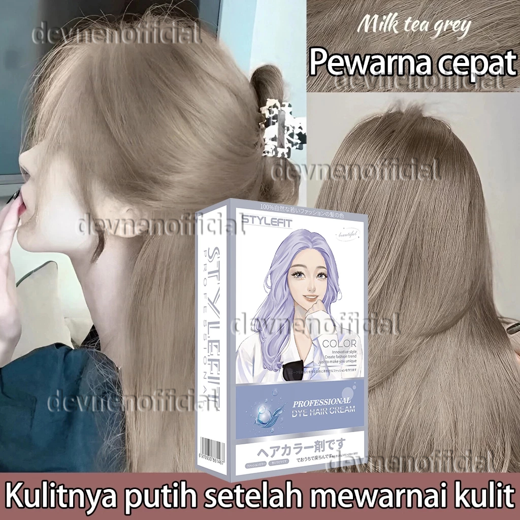 Jual cat rambut milk tea ash*100ml sari tumbuhan murni, Warna cepat ...