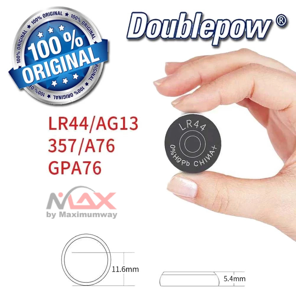 Jual Doublepow AG13 LR44 1.5V A76 357 GPA76 Baterai Kancing baterey coin Battery Batre Batrei ...
