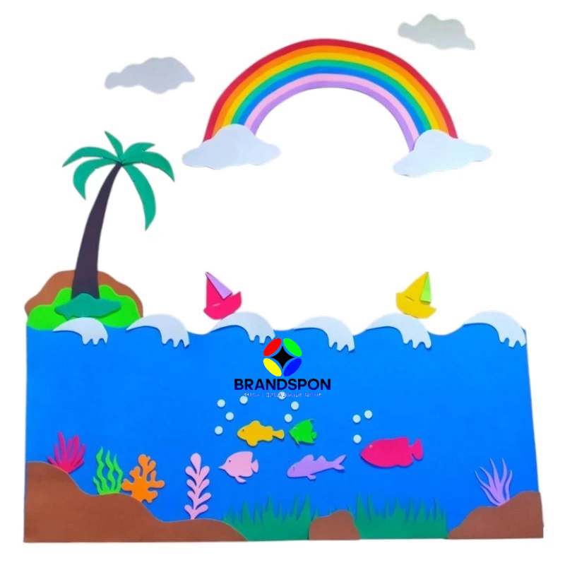 Jual 1 Set Hiasan Dinding Kelas Tema Laut Ikan Pelangi Dekorasi Sekolah ...