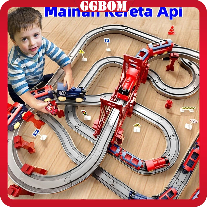 Jual Ready Stock Train Toy Set Mainan Rel Kereta Api Perakitan Puzzle