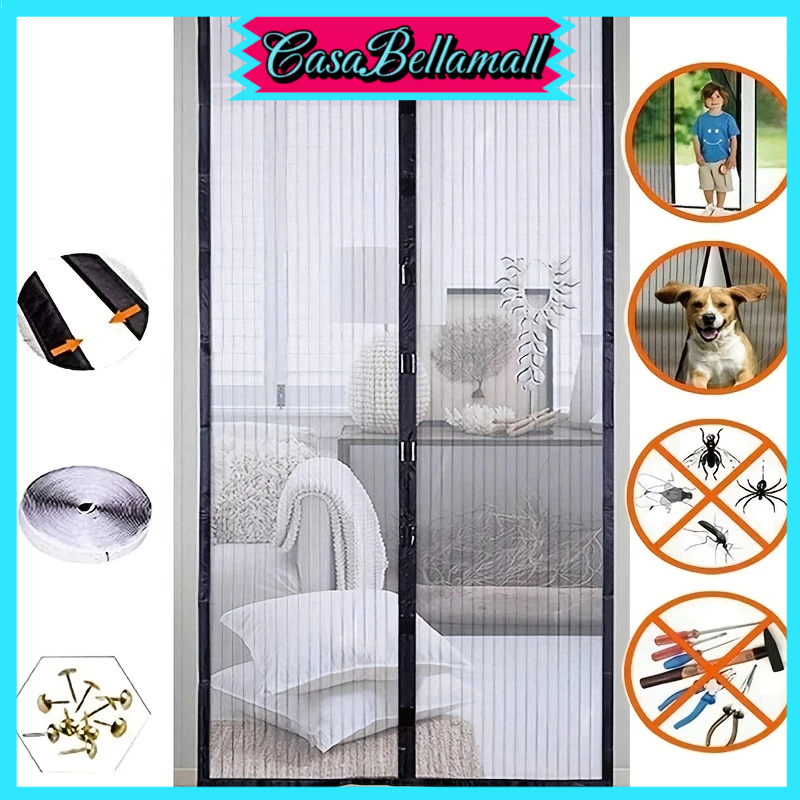 Jual Termurah-COD Tirai Pintu Velcro Magnetik Bisu untuk Penggunaan di ...