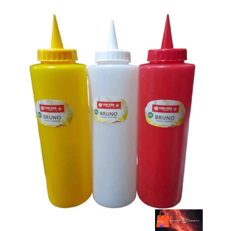 Jual Tempat saos sambal / botol saos teken / lion star bruno sauce ...