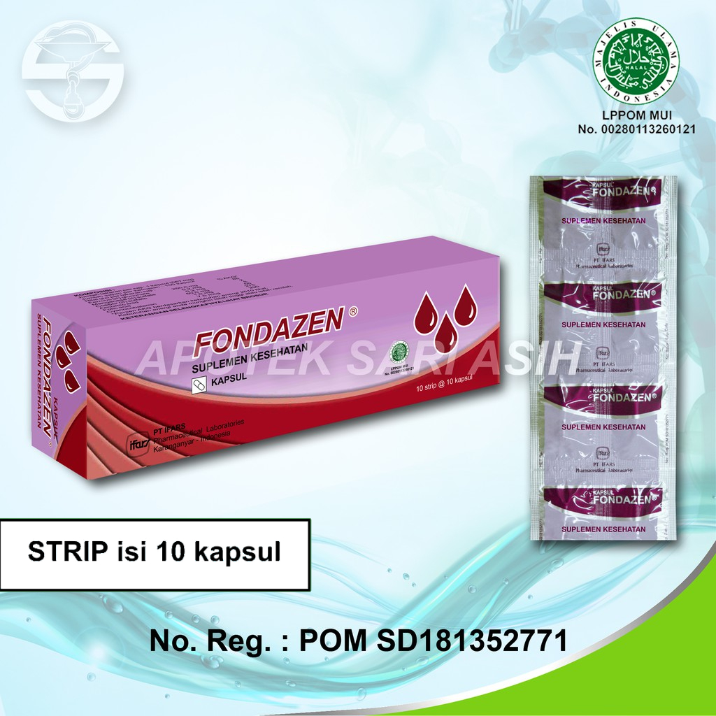 Jual FONDAZEN kapsul Ifars zat besi Vitamin C B12 Tambah Darah HALAL ...
