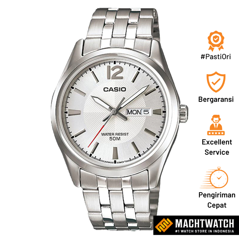 Jual Jam Tangan Pria Casio General MTP-1335D-7AVDF Silver Dial Stainless Steel Band | Shopee ...