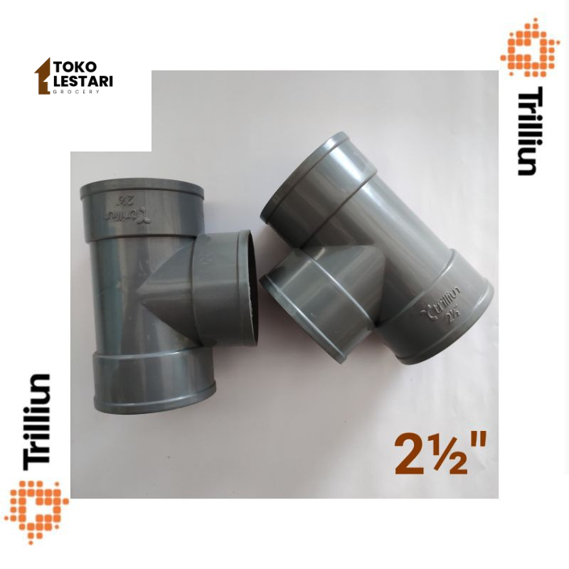 Jual Tee 2 1/2 inchi Trilliun T cabang tiga sambungan paralon pipa pvc | Shopee Indonesia