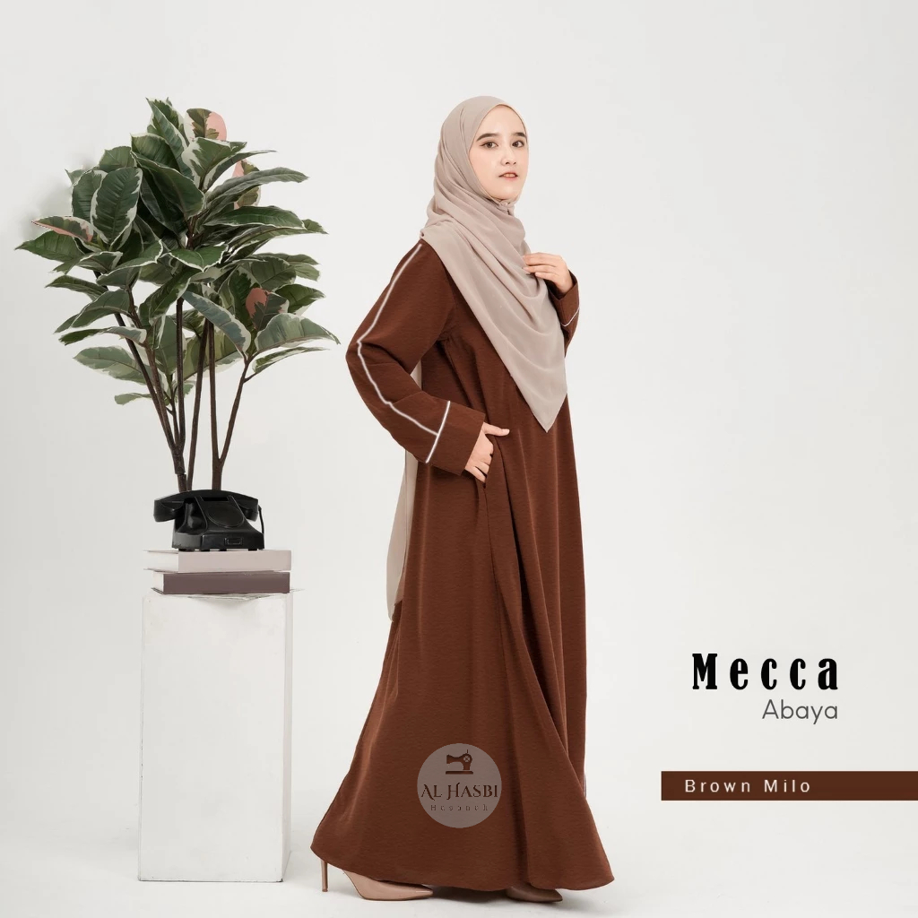 Jual Mecca Abaya List Ban Maxi Syari Crinkle Airflow Dress Wanita ...