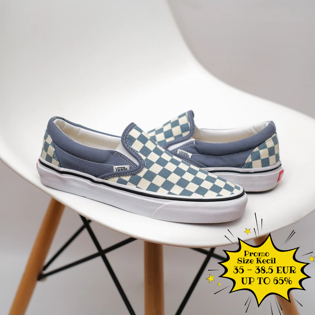 Jual [BISA COD] Sepatu Slip On Blue Mirage Checkerboard Original ...