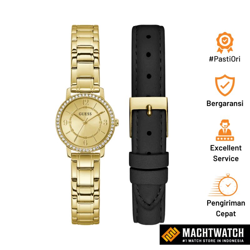 Jual Jam Tangan Wanita Guess Melody GW0808L2 Ladies Gold Dial Gold ...