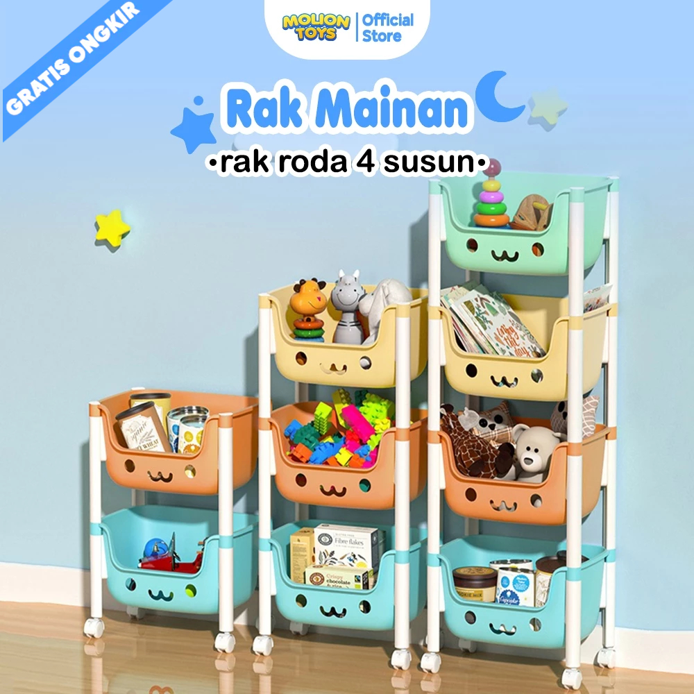 Jual Rak Mainan Anak 4 Susun Q2-8804 – Rak Plastik Roda Serbaguna untuk ...