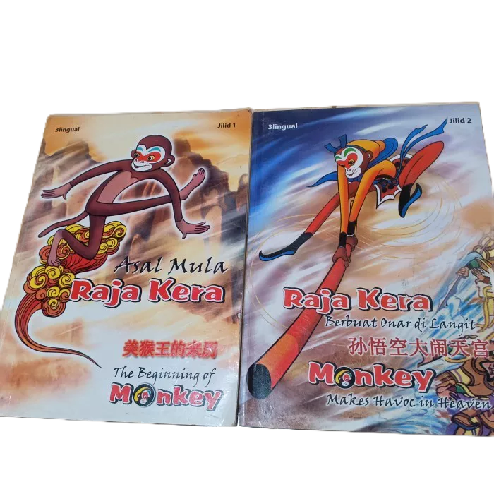 Jual buku cerita anak raja kera sakti 3 bahasa berwarna jilid 1 dan 2 ...