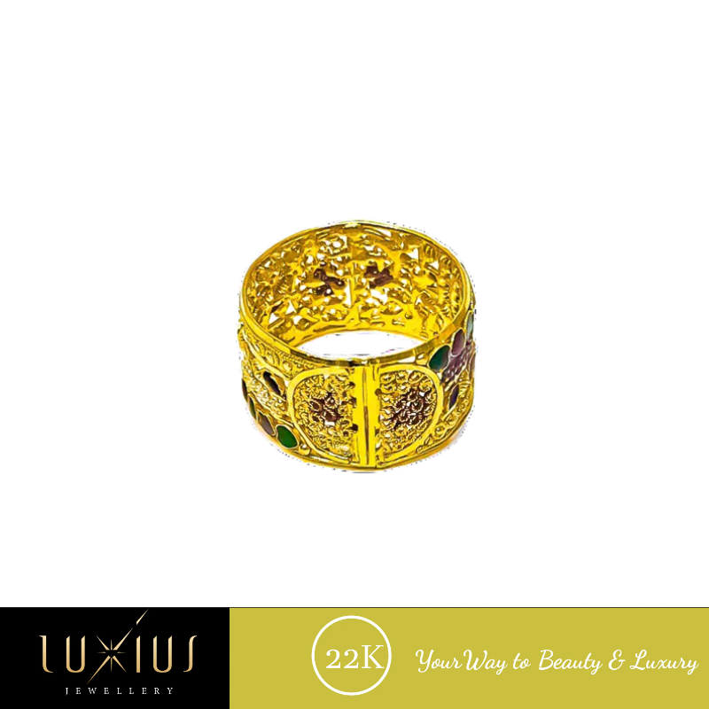 Jual Cincin Emas Dubai Fili Gold 22K Luxc0191 Luxius | Shopee Indonesia