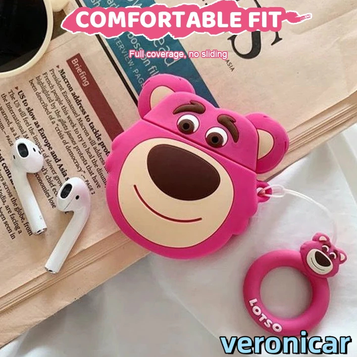 Jual Lotso Casing AirPods Soft Case Silikon Motif Strawberry Bear ...
