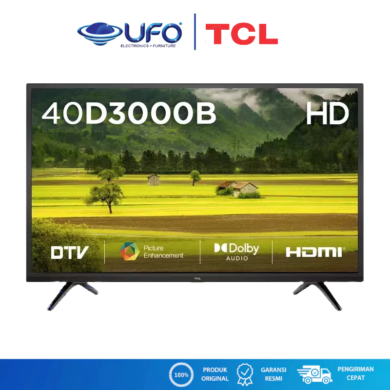 Jual TCL 40 inch LED Digital TV HD Dolby audio L40D3000B | Shopee Indonesia