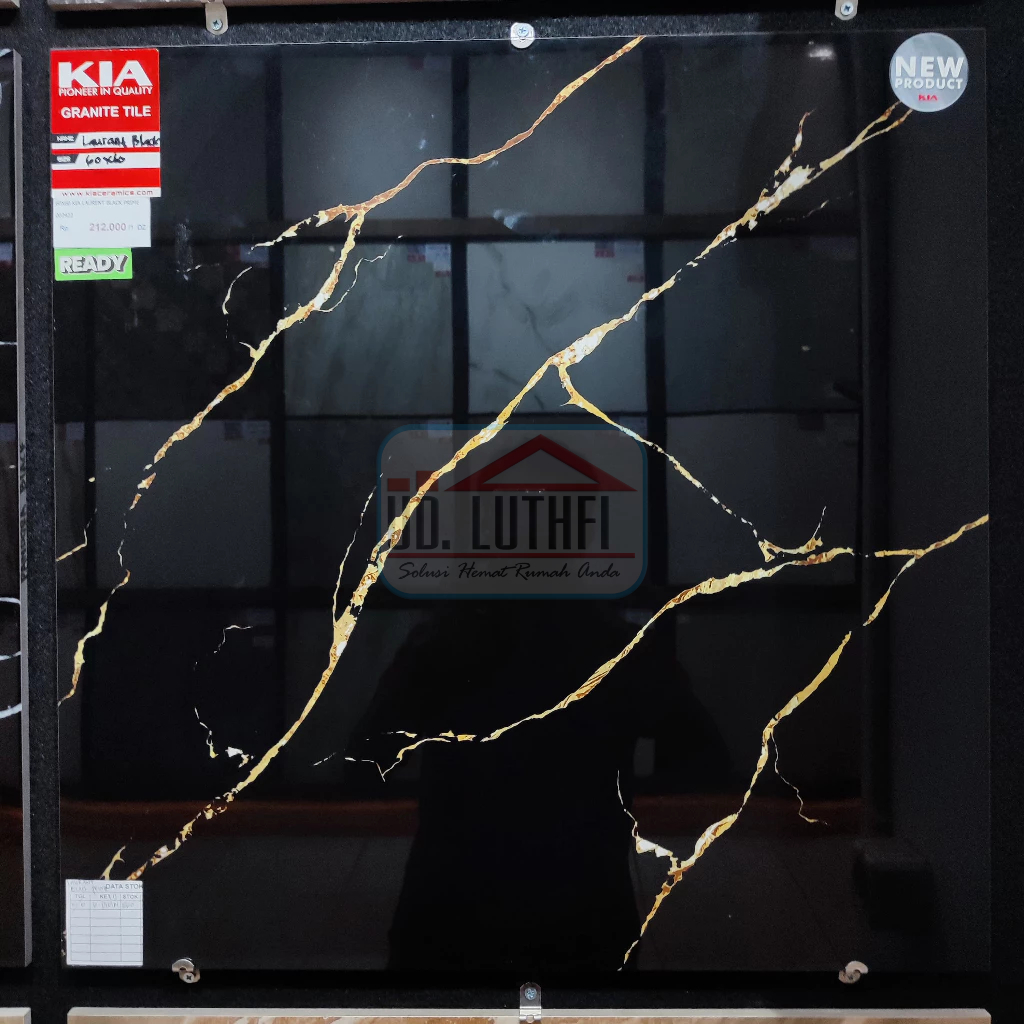 Jual Granit Lantai Halus Glazed Polish 60x60 KIA Laurent Black Prime Hitam Motif - Jepara ...