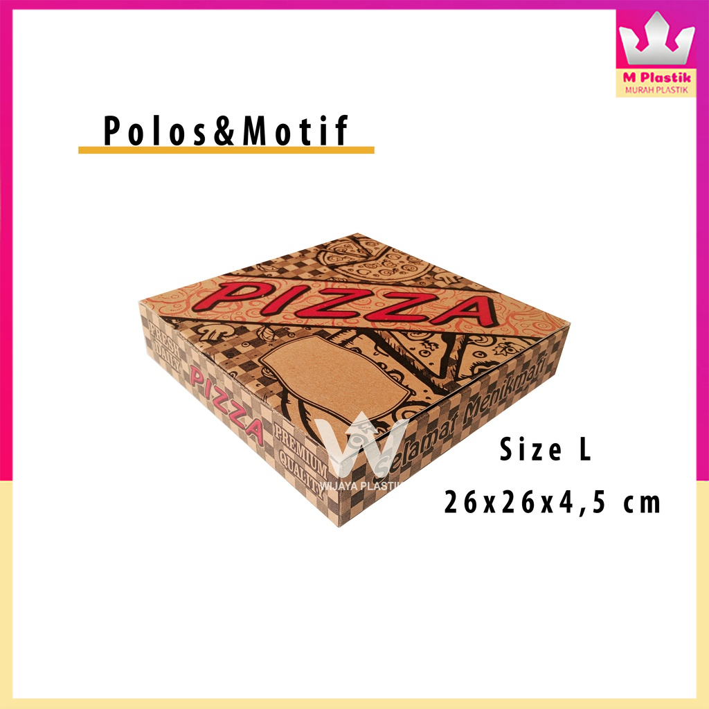 Jual Box Pizza ( L ) 26x26 ( Polos & Motif ) --- @Pcs | E FLUTE dus ...