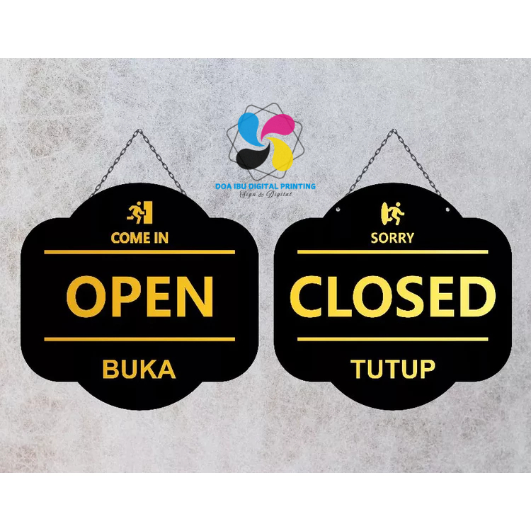 Jual OPEN CLOSE SING BOARD AKRILIK | BOLAK BALIK | Acrylic Signage Open ...