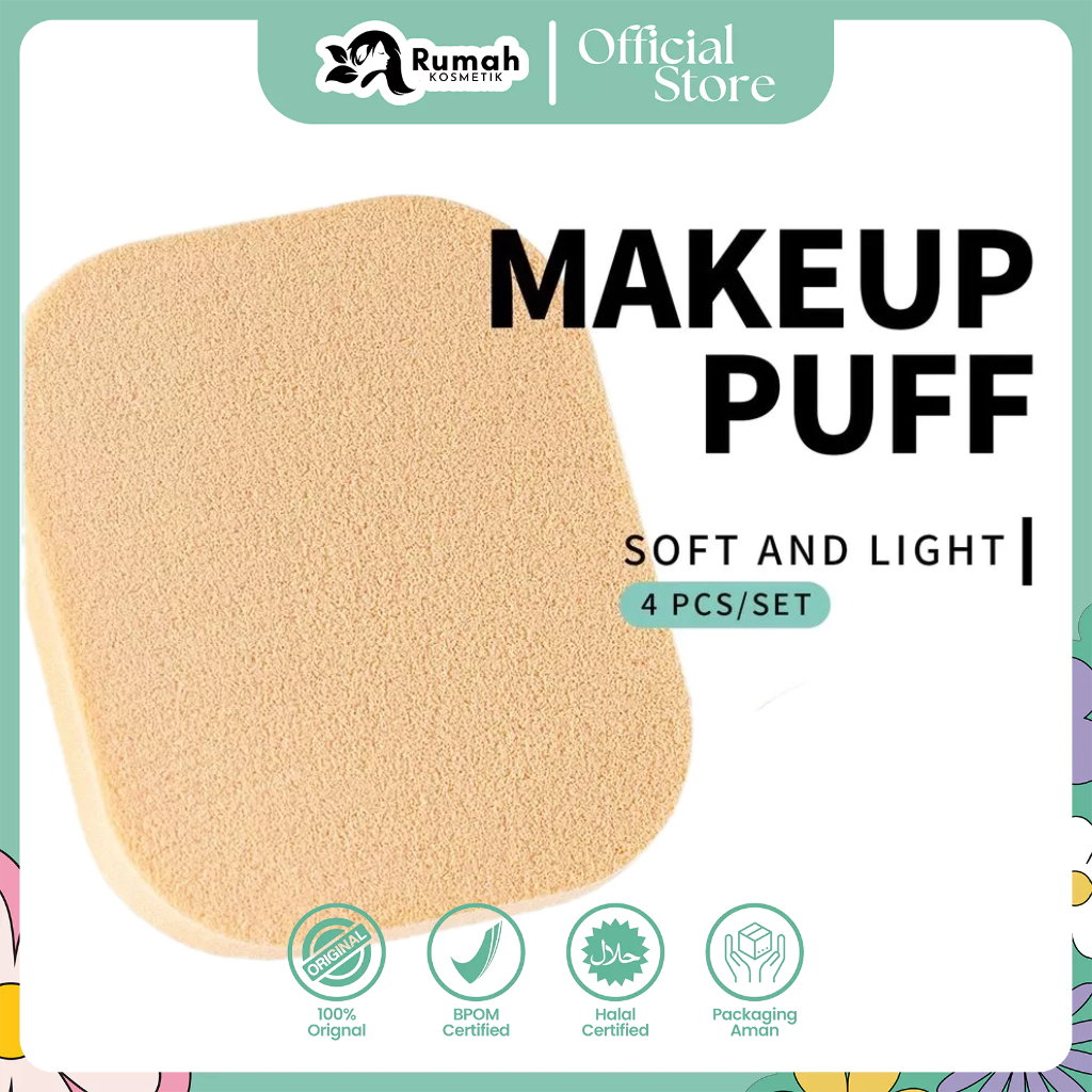 Jual GLAMFIX Squared Stars Compact Sponge 4pcs - Spons Bedak Padat Segi ...