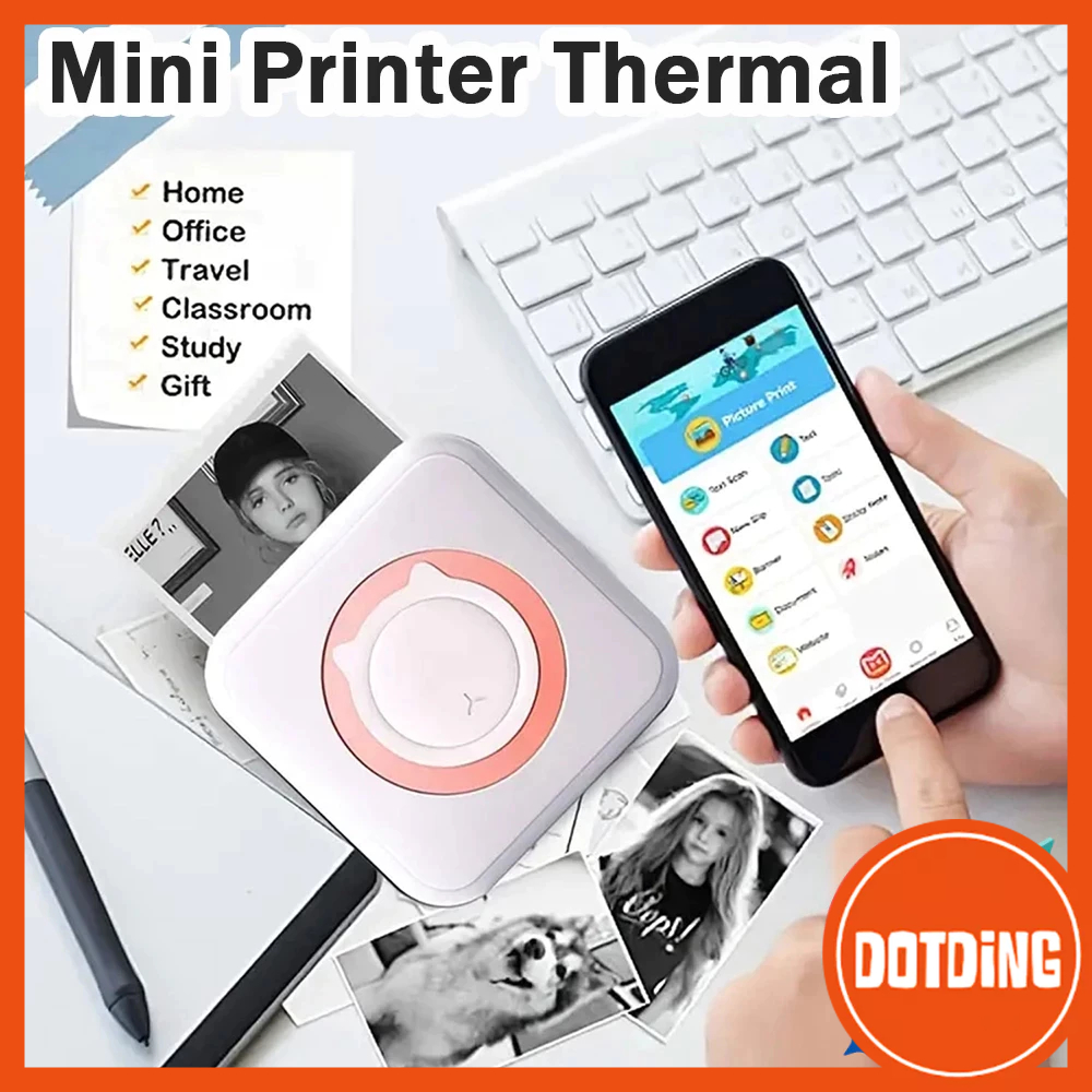 Jual [COD] Printer Label Mini Bluetooth Connect Portable Stiker Gambar ...