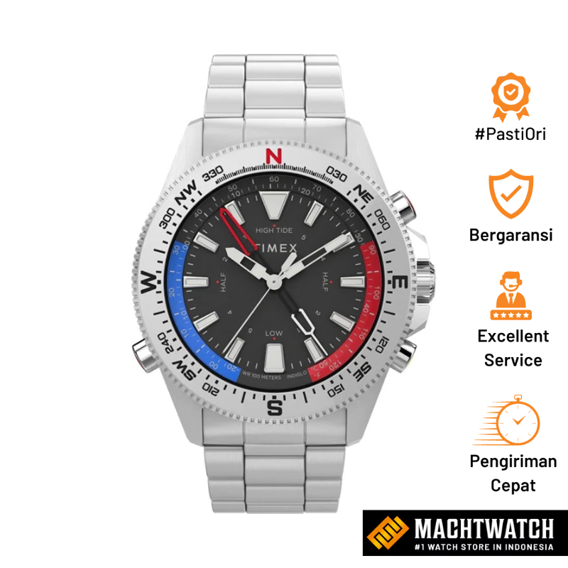 Jual Jam Tangan Pria Timex Expedition North TW2V41800 Tide Temp Compass Black Dial Stainless ...