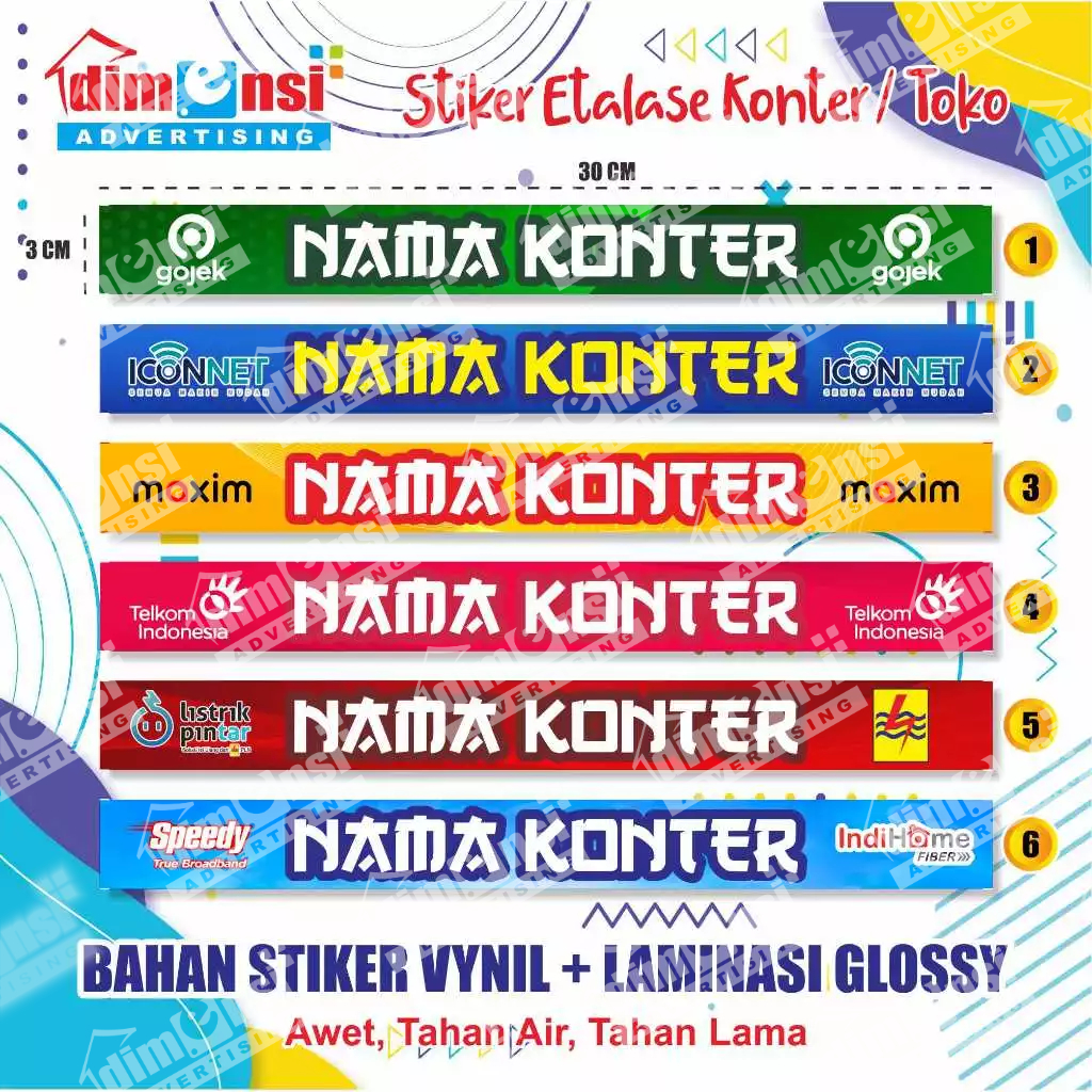 Jual Stiker Etalase Konter Model Tagihan Murah + Laminasi ( Minimal 15 ...