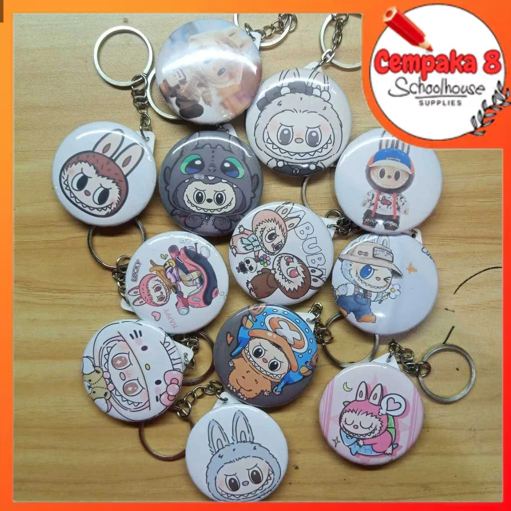 Jual Ganci Gantungan Kunci 4,4 CM Bulat Tas Totebag Labubu LABUBU ...