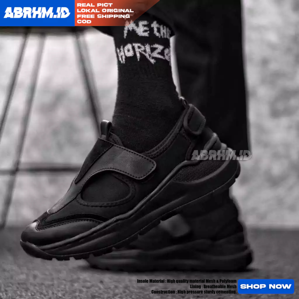 Jual ABRHM Sepatu Kasual Pria Hitam Casual Formal Kerja Pria | Shopee ...