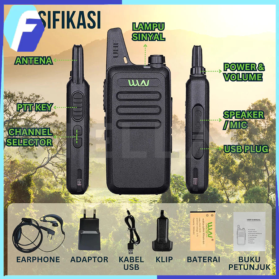 Jual 【COD】HT WLN-C1 Mini Radio handy Talkie UHF 400-470 MHz Transceiver ...