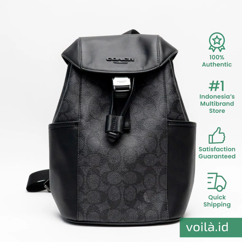 Jual Coach Racer Pack In Signature Canvas Charcoal Black | Shopee Indonesia
