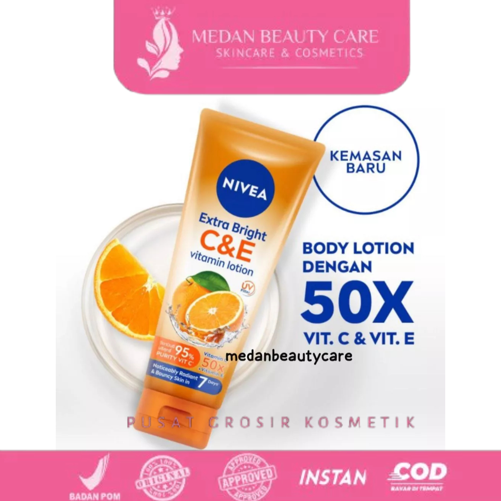 Jual Nivea Extra Bright C&E Vitamin Lotion 180ml Jeruk | Shopee Indonesia