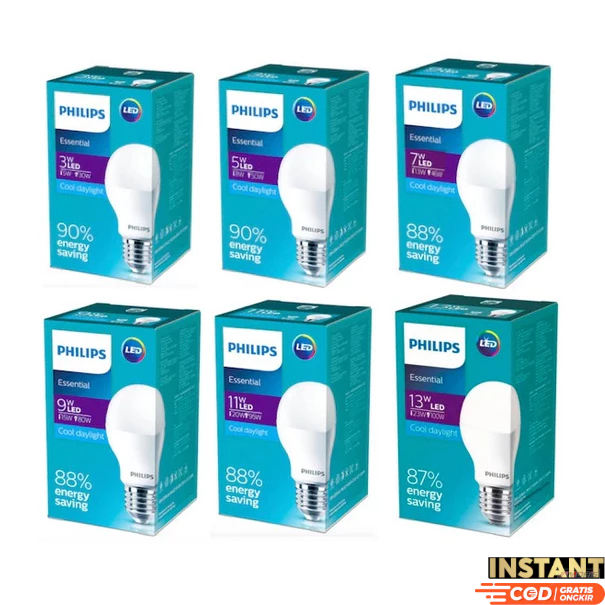 Jual PHILIPS LED ESSENTIAL 3W 5W 7W 9W 11W 13W 15W Putih Original ...