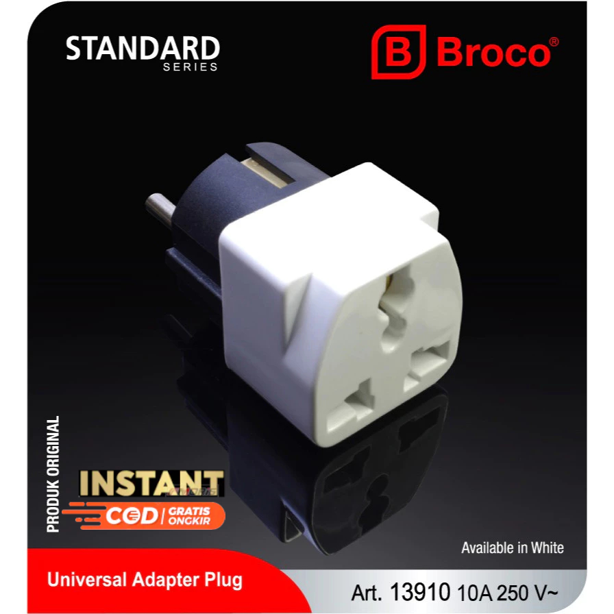 Jual BROCO Colokan Sambung Kaki 3 Oversteker Universal Traveller 13910 ...