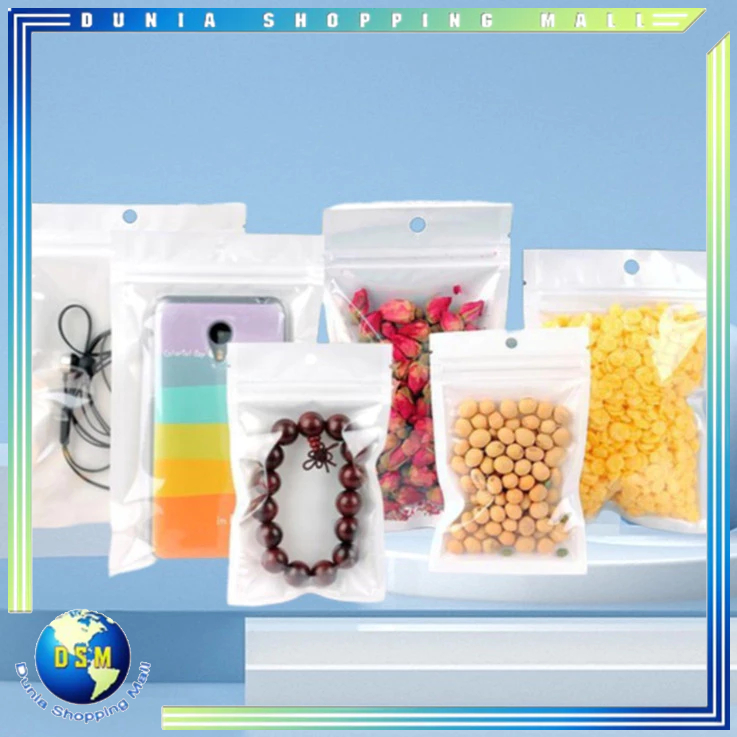 Jual DSM Plastik Klip Ziplock Putih Susu Tebal Pouch Zipper Bening ...