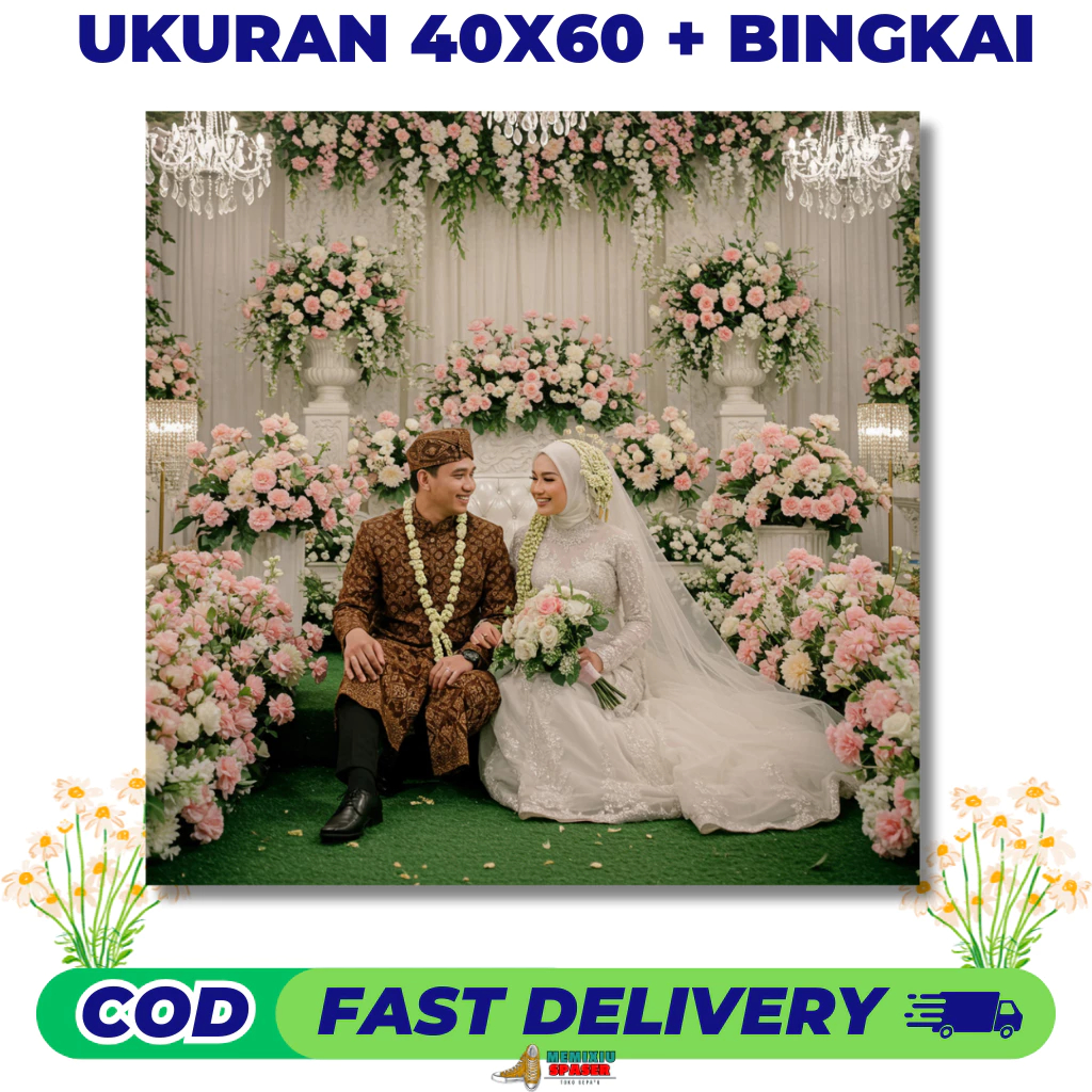 Jual CETAK FOTO 40x60 20R PLUS BINGKAI 3D FRAMLES FULL LIST MENGKILAP ...