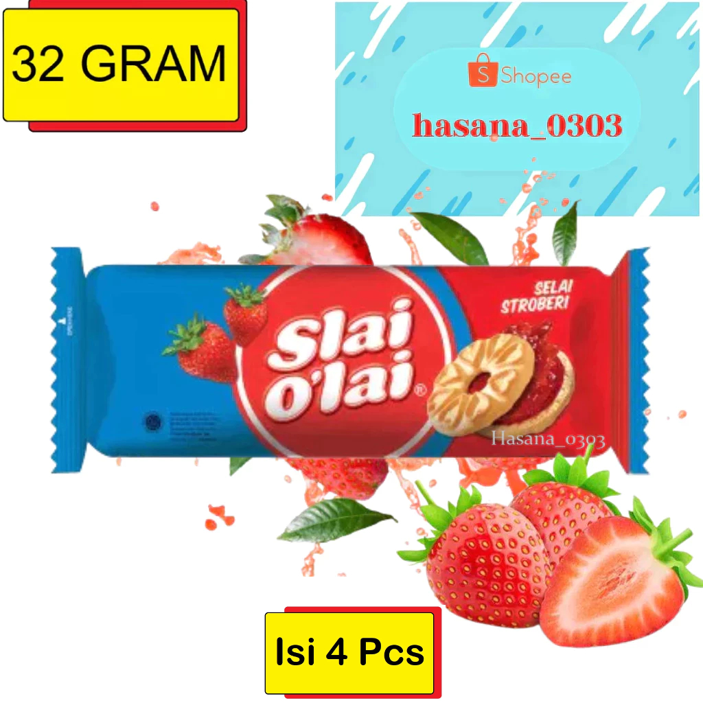 Jual Roma Slai Olai Strawberry 32 Gram [ isi 4 Pcs ] | Shopee Indonesia