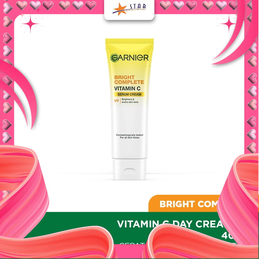 Jual * STAR * Garnier Bright Complete Whitening Serum Cream UV 40ML (BESAR) /Pelembab ...